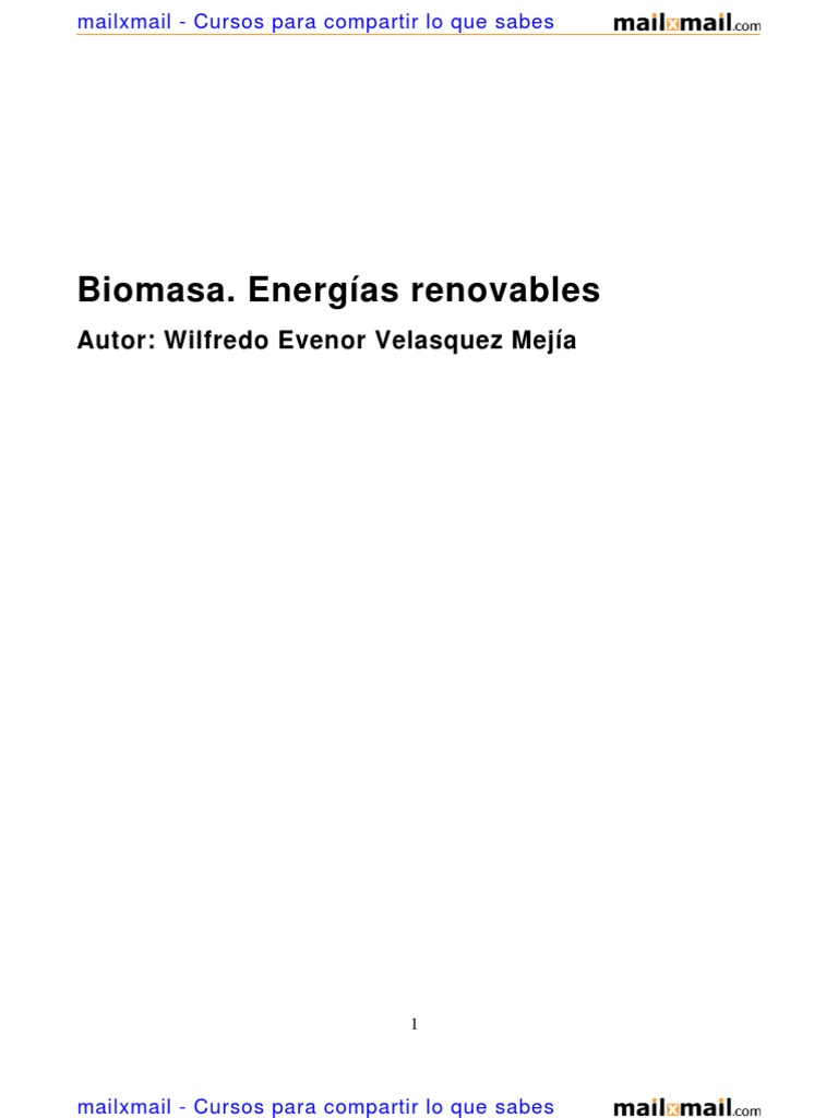 Biomasa. Energia Renovable PDF | PDF | Biomasa | Residuos