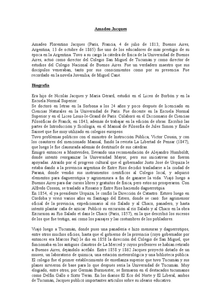 Amadeo Jacques | PDF | Argentina
