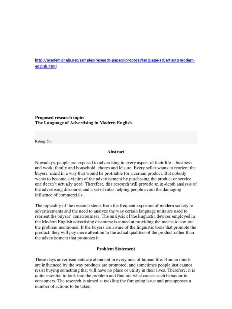 Language of Modern English Advertising | PDF | Linguistics | Advertising