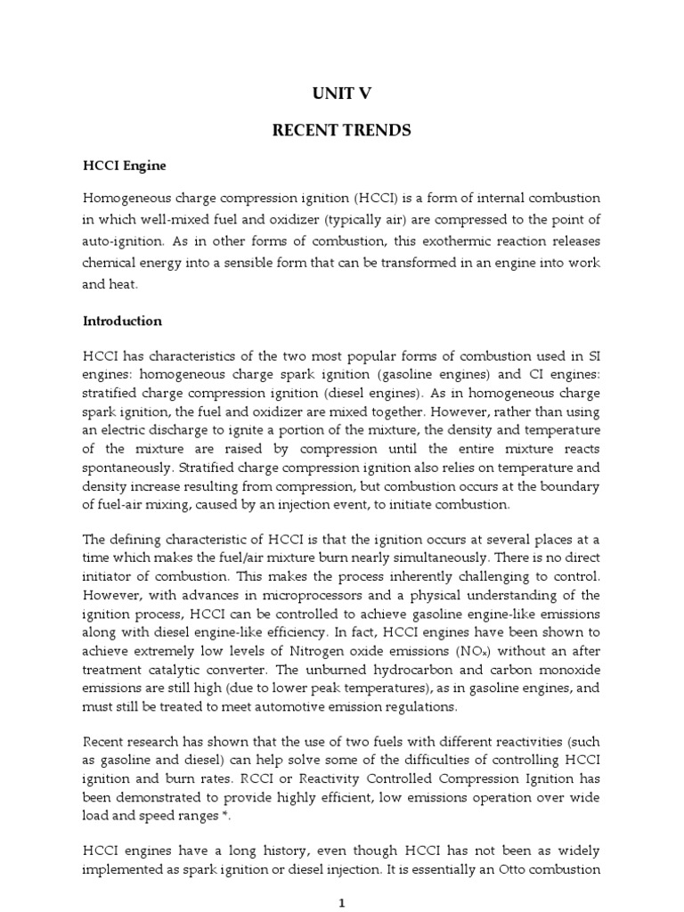 Advanced Ic Engines Unit 5 | PDF | Internal Combustion Engine | Combustion