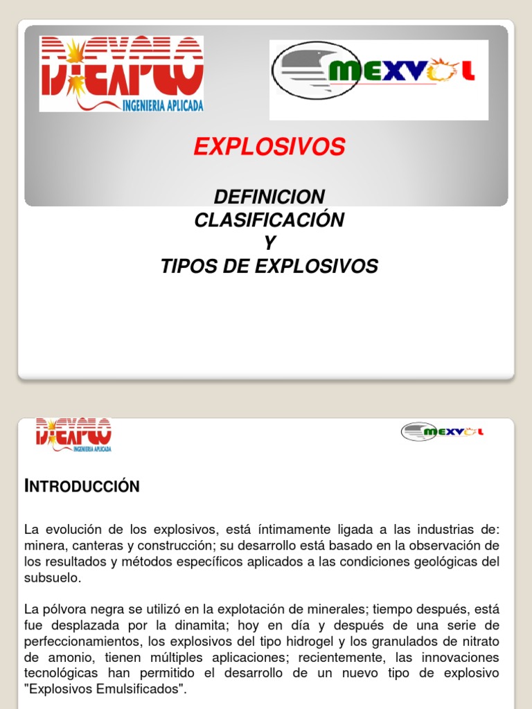 Caracteristicas de Explosivos | PDF | Material explosivo | Gases