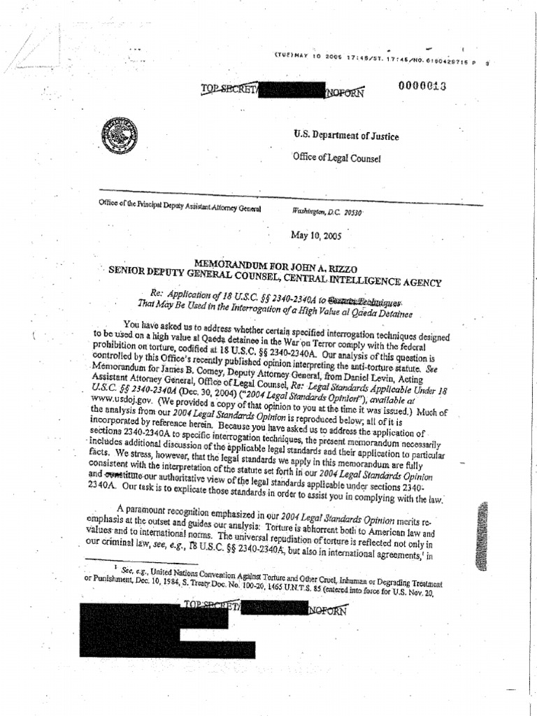 Bush Torture Memo 3 by Bradbury 40pg | PDF