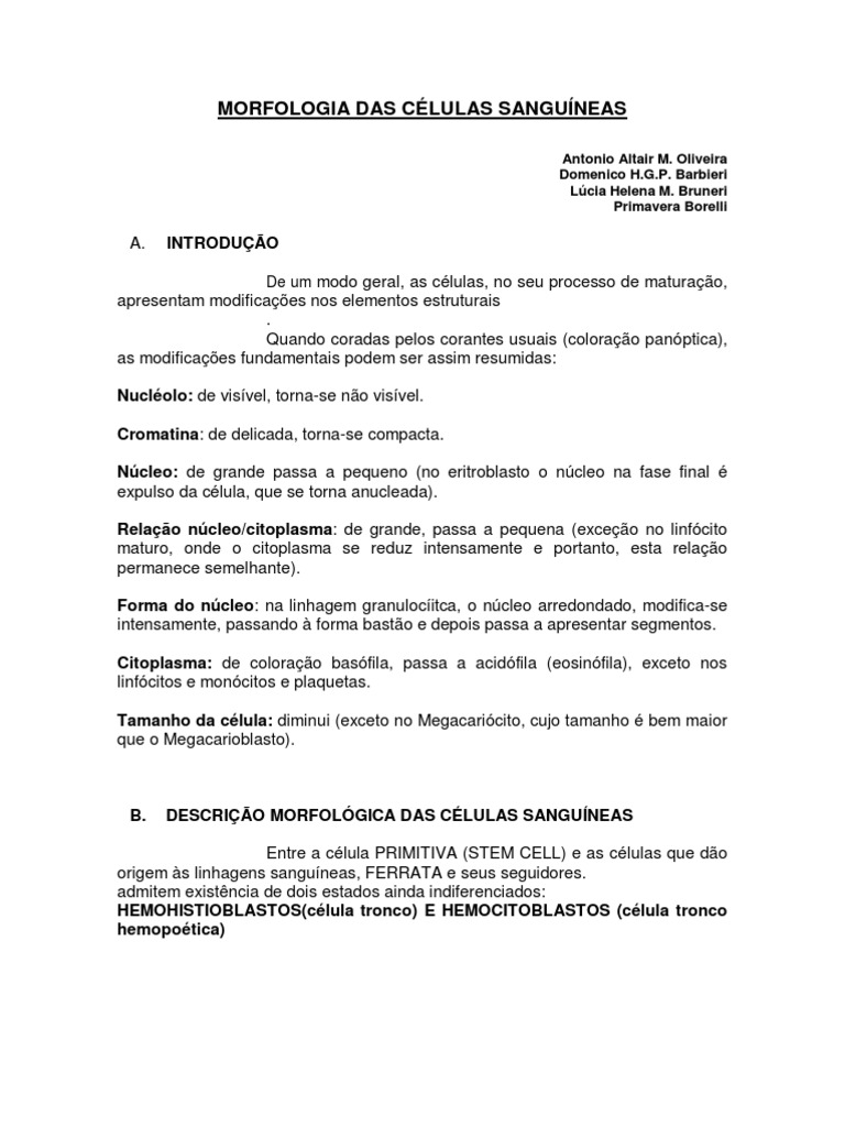 Morfologia Das Células Sanguíneas | PDF | Monócito | Núcleo celular