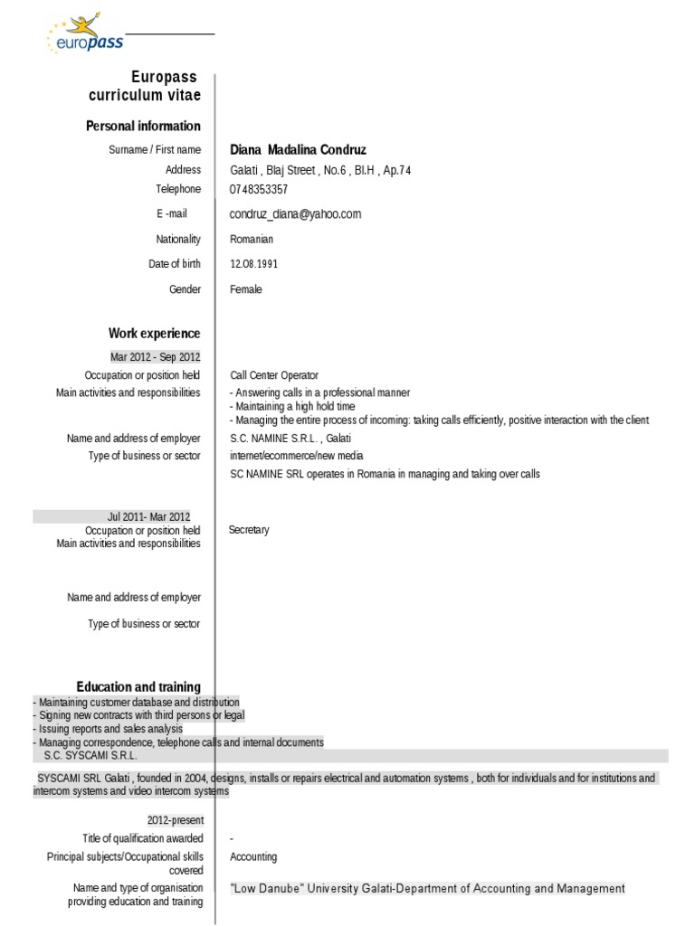 CV Template en | PDF | Cognition | Communication