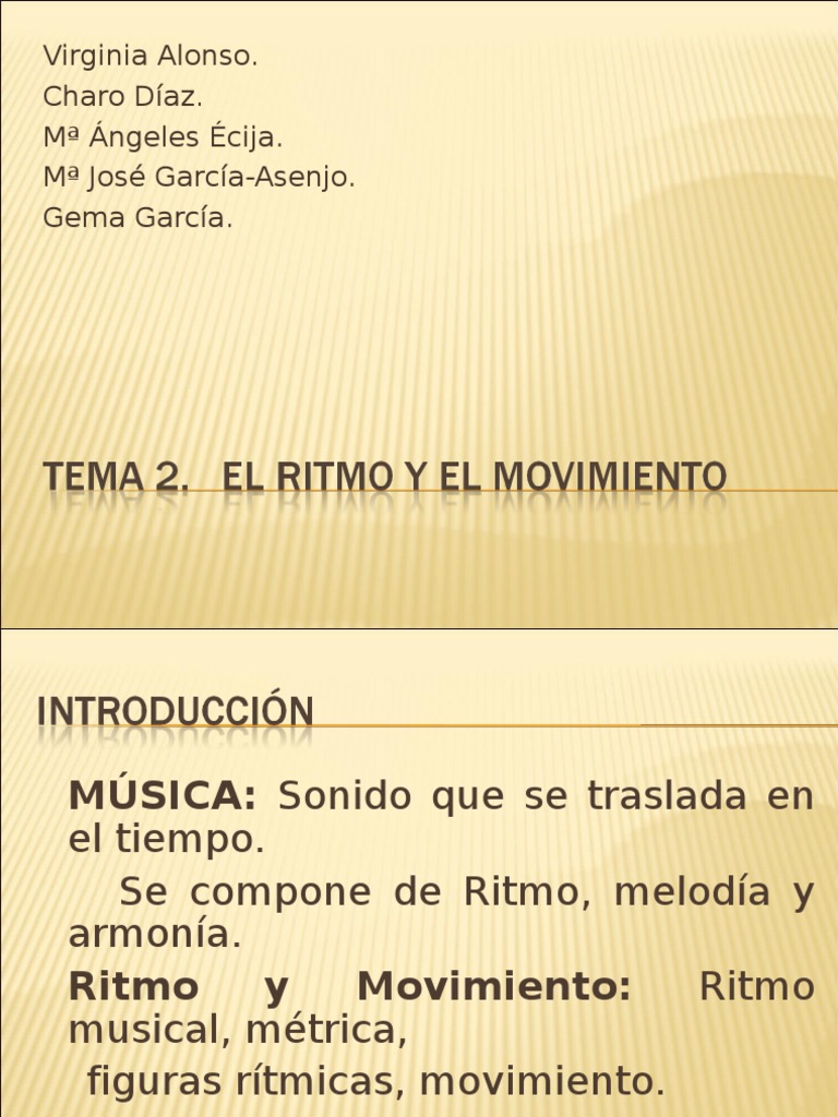 Ritmo y Movimiento en Educación Infantil | PDF | Ritmo | Poética