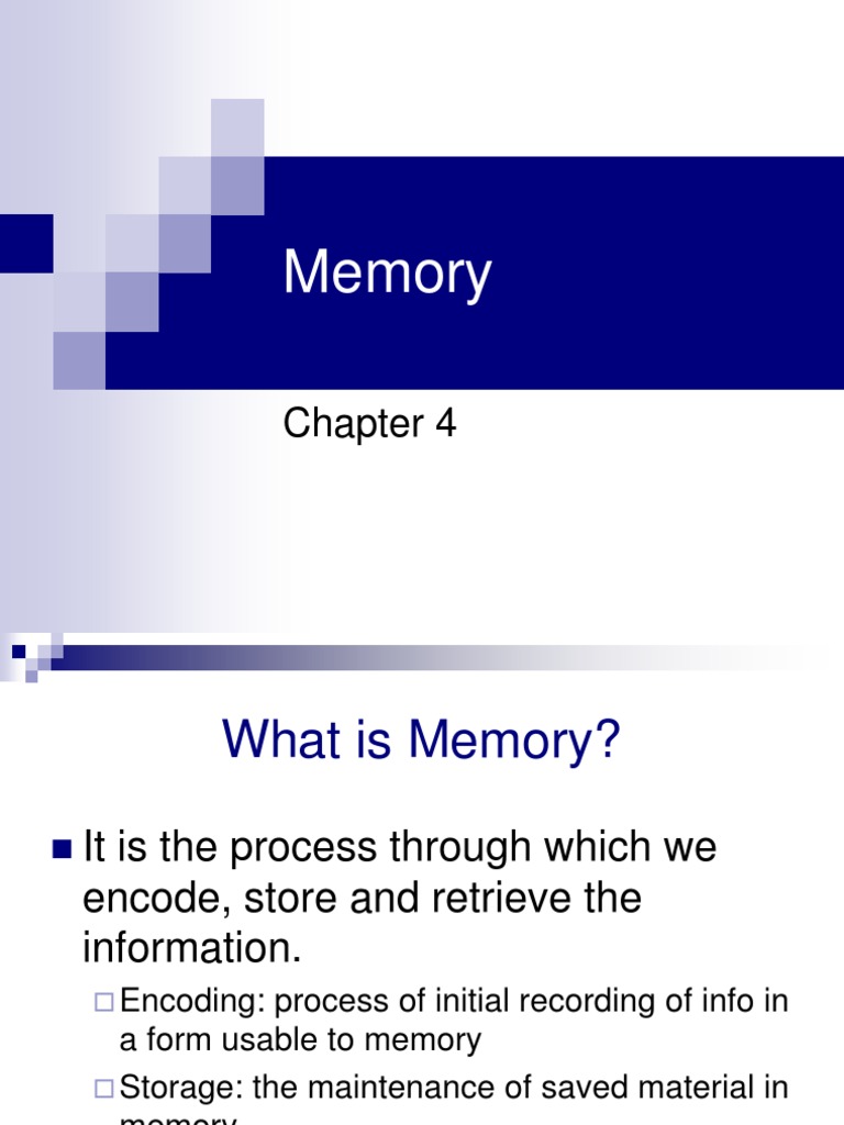 Lec 4 (Memory) | PDF | Recall (Memory) | Memory