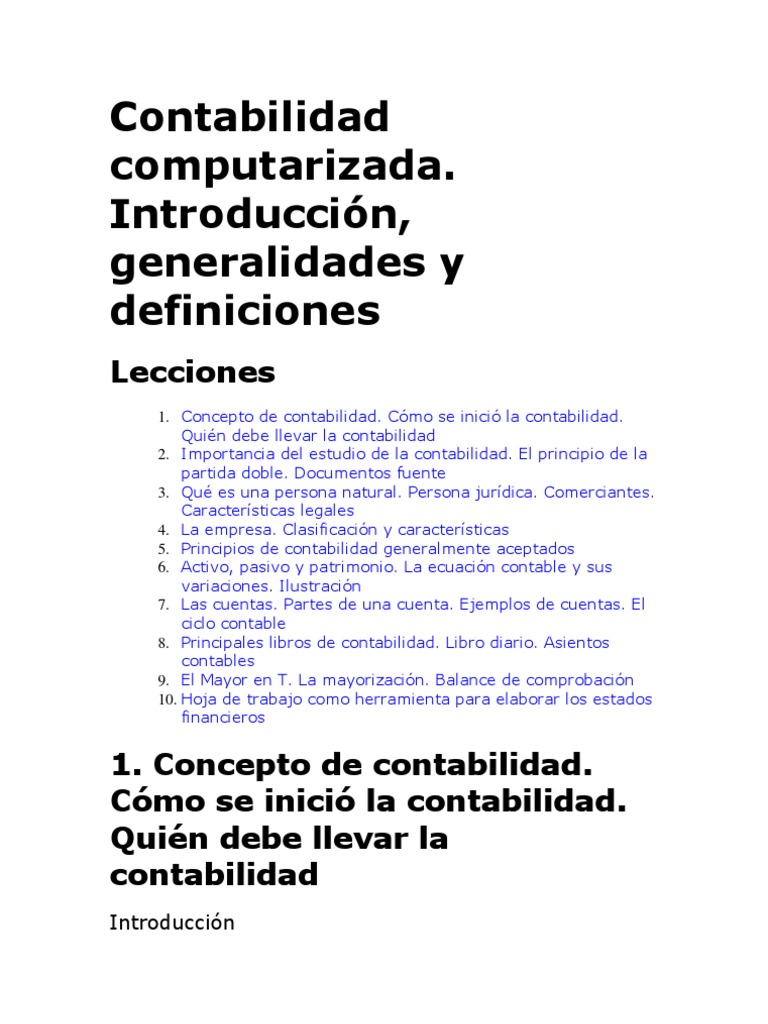 Contabilidad Computarizada | PDF | Principios contables generalmente ...