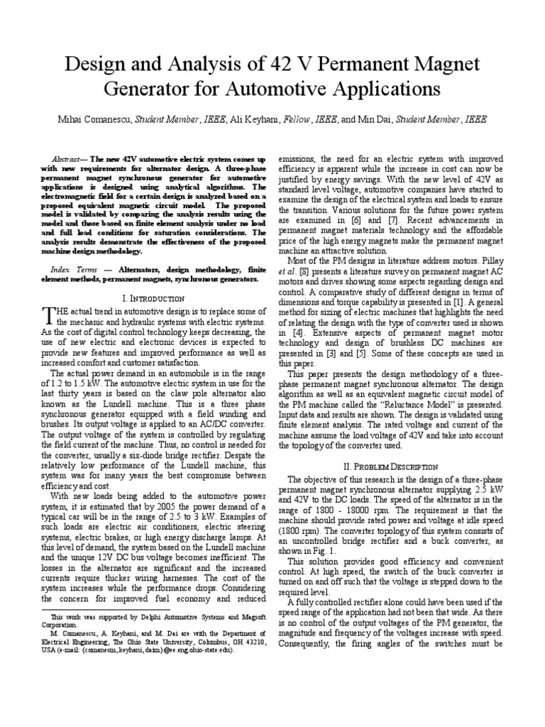 A Alternator Design | PDF | Rectifier | Physical Quantities