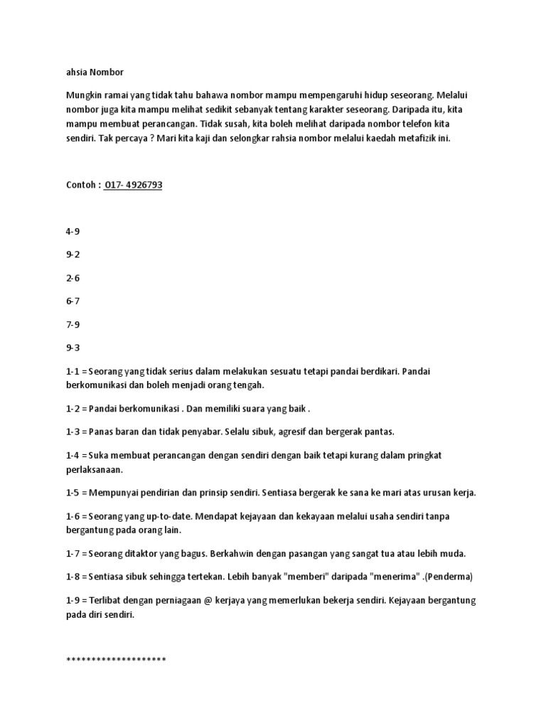 Rahsia Nombor | PDF