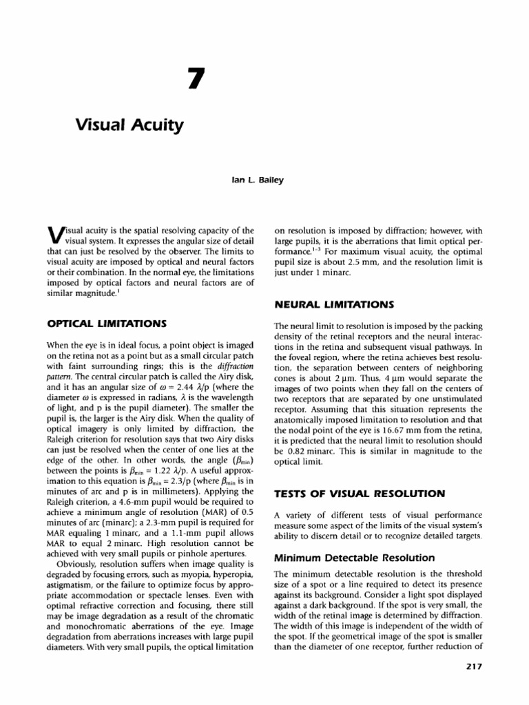 Visual Acuity | Download Free PDF | Visual Acuity | Optical Resolution