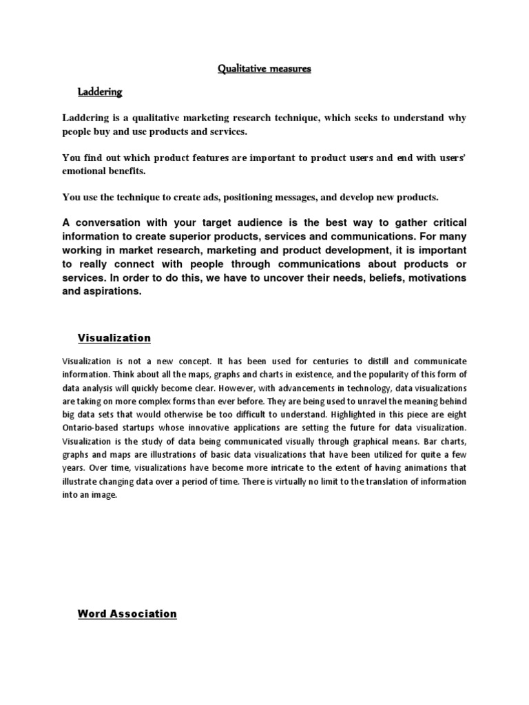 Laddering Is A Qualitative Marketing Research Technique | PDF ...