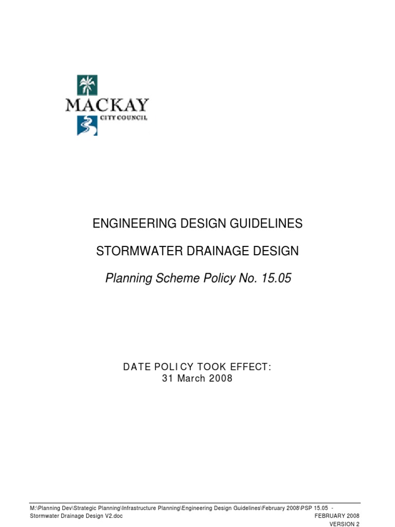 Stormwater Drainage Design Guideline | PDF | Flood | Stormwater