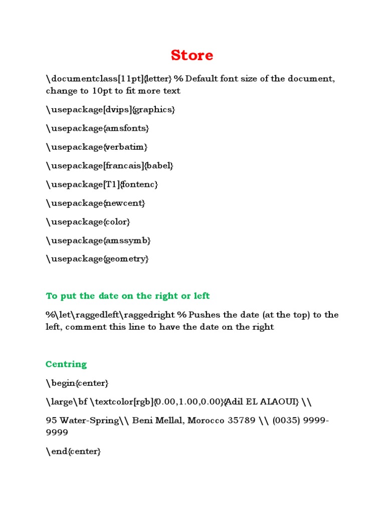 LaTeX Letter Template | PDF