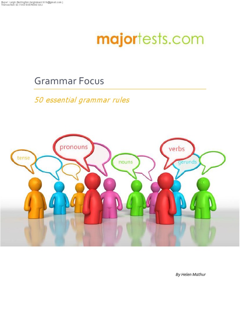 Grammar Focus - 50 Essential Grammar Rules | PDF | Perfect (Grammar) | Verb