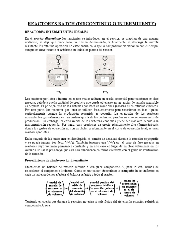 Reactores Bacht | PDF | Reactor Quimico | Velocidad de reacción