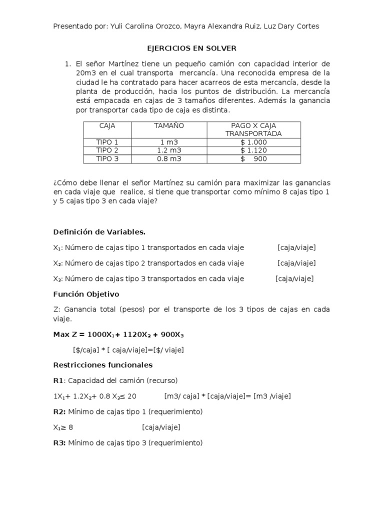 Ejercicios en Solver | PDF | Función (Matemáticas) | Interés