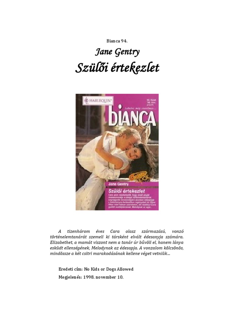 Jane Gentry - Szülői Értekezlet | PDF