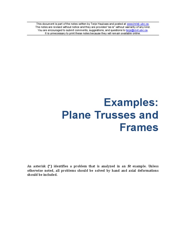 Structural Analysis Examples and Methods | PDF | Truss | Beam (Structure)