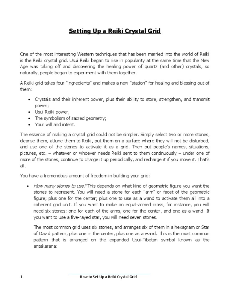 Setting Up A Reiki Crystal Grid | PDF | Nature