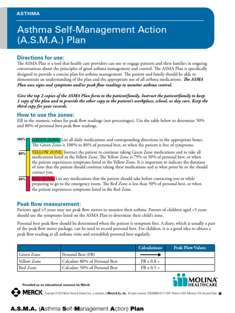 Asthma Action Plan English | PDF | Asthma | Cough
