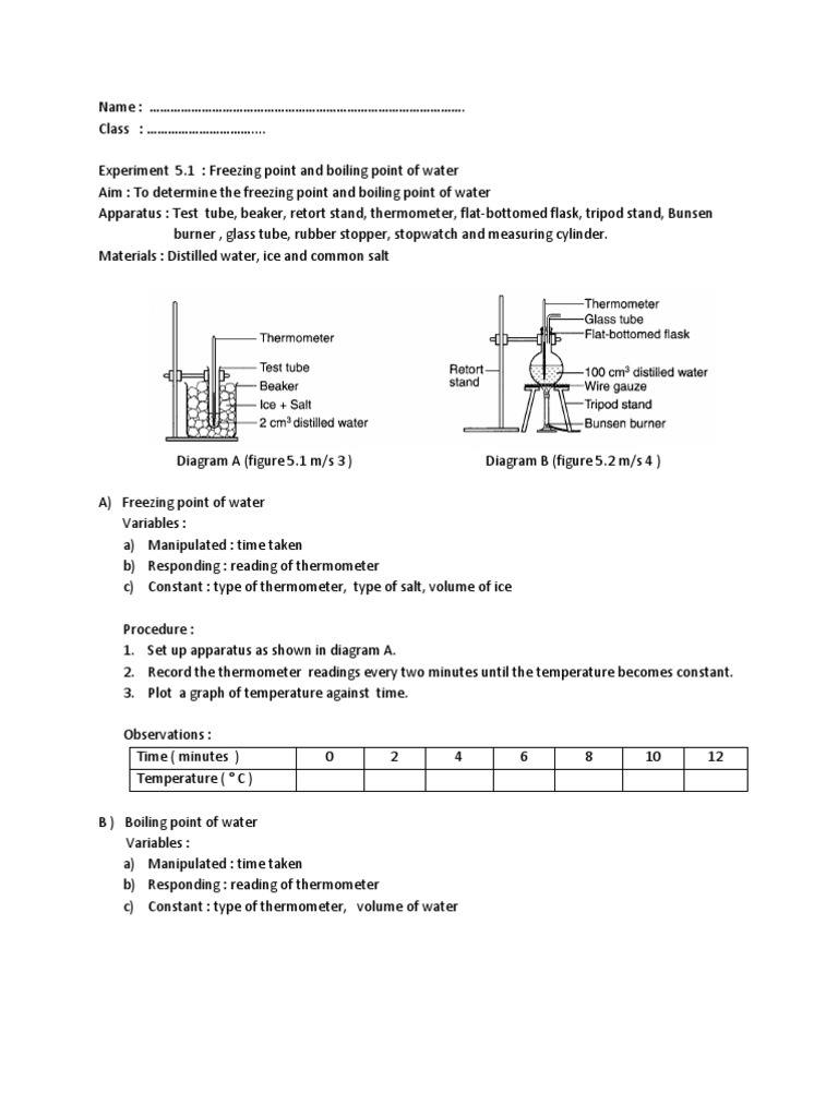 Freezing & Boiling Point of Water | PDF | Thermometer | Celsius