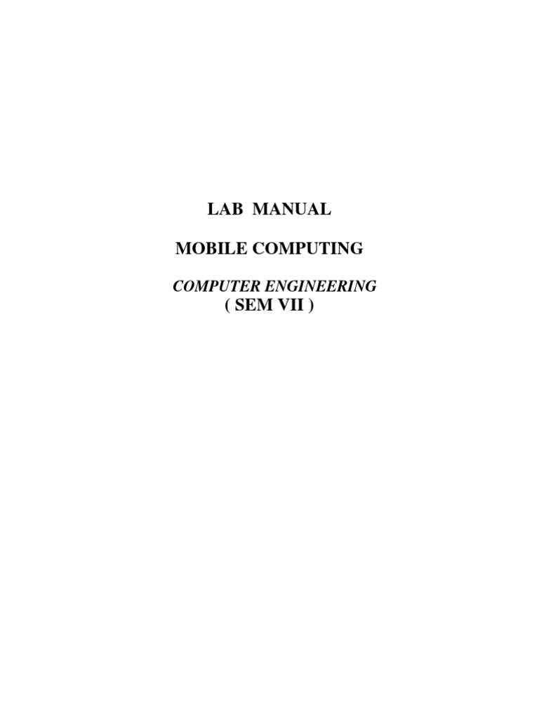 Mobile Computing Lab Guide | PDF