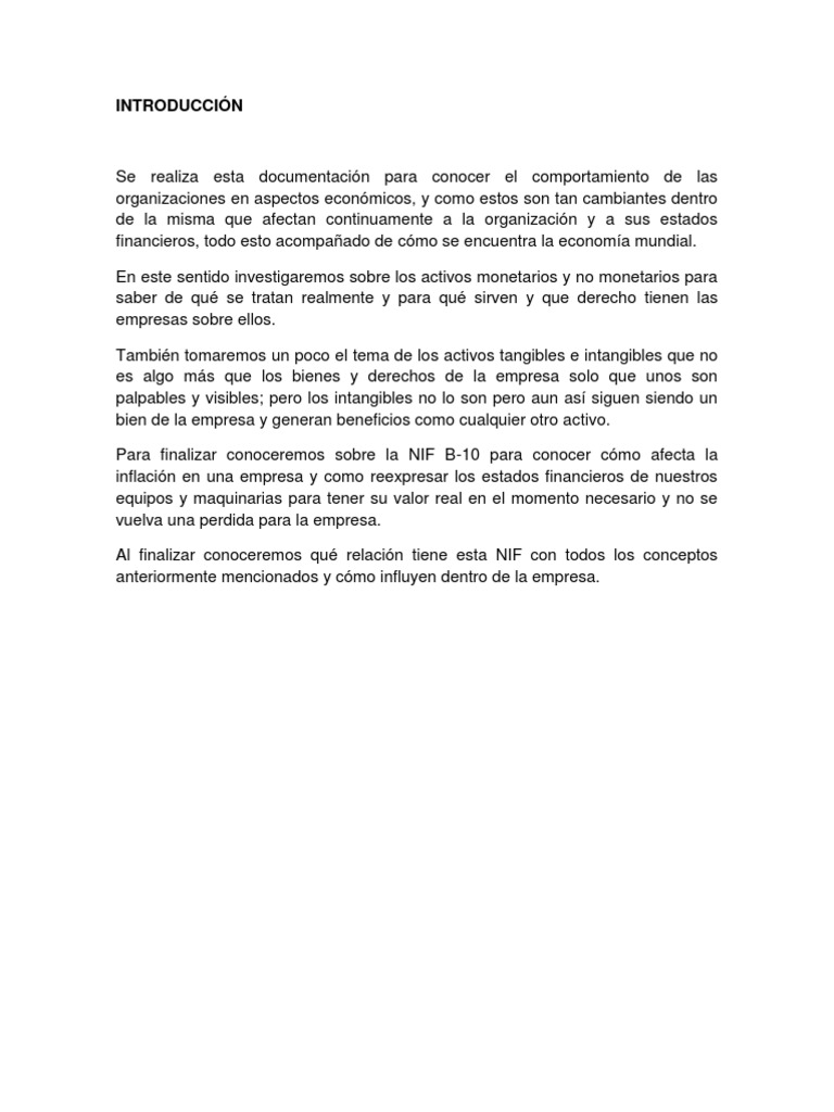 Activos Monetarios y No Monetarios | PDF | Inflación | Dinero