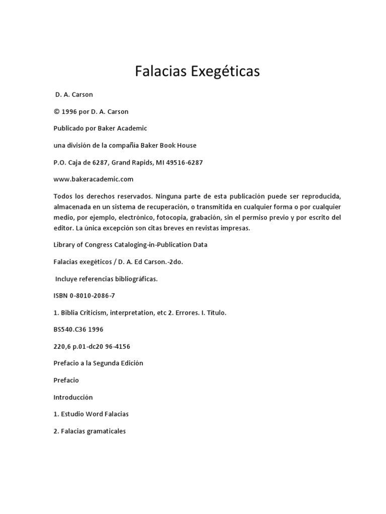 Falacias Exegéticas | PDF | Hermenéutica | Palabra
