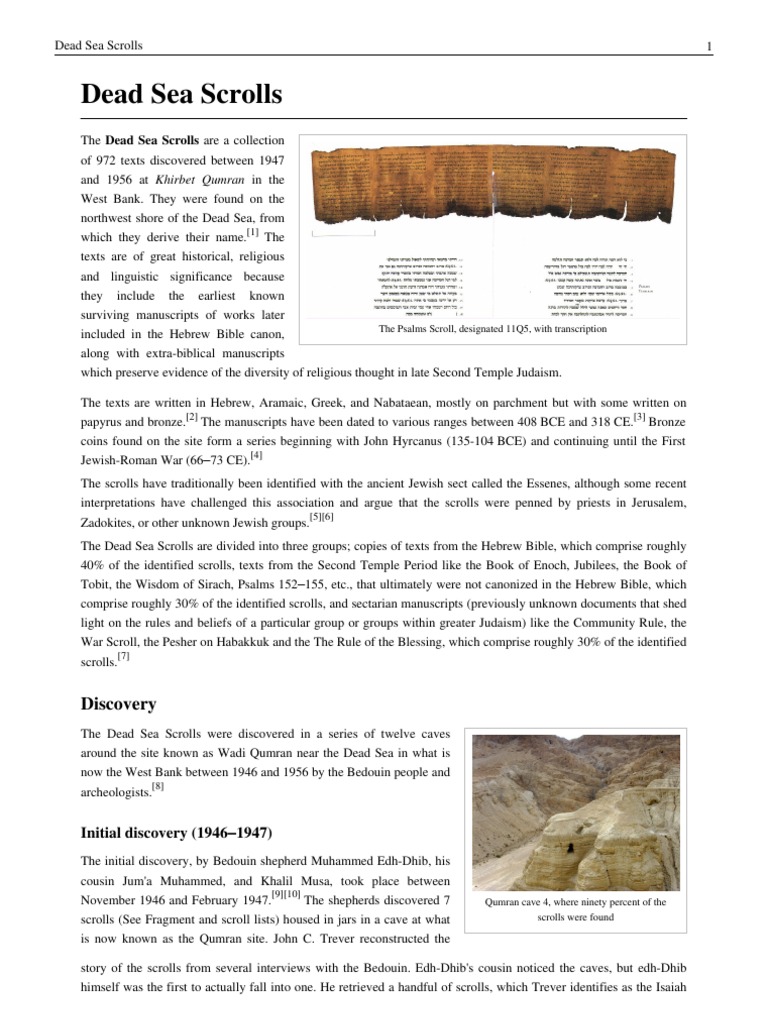 details of the dead sea scrolls | Hebrew Bible | Religious Texts