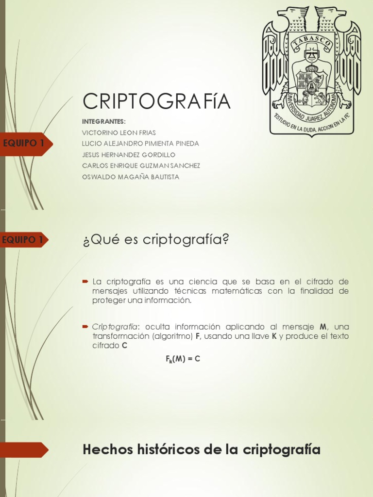 Criptografía - Exposicion | PDF | Criptografía | Clave (criptografía)
