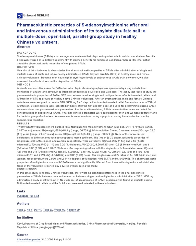 Unbound MEDLINE: Background | PDF | Pharmacokinetics | Medical Treatments