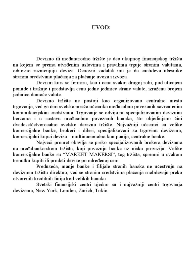 Devizno Trziste | PDF