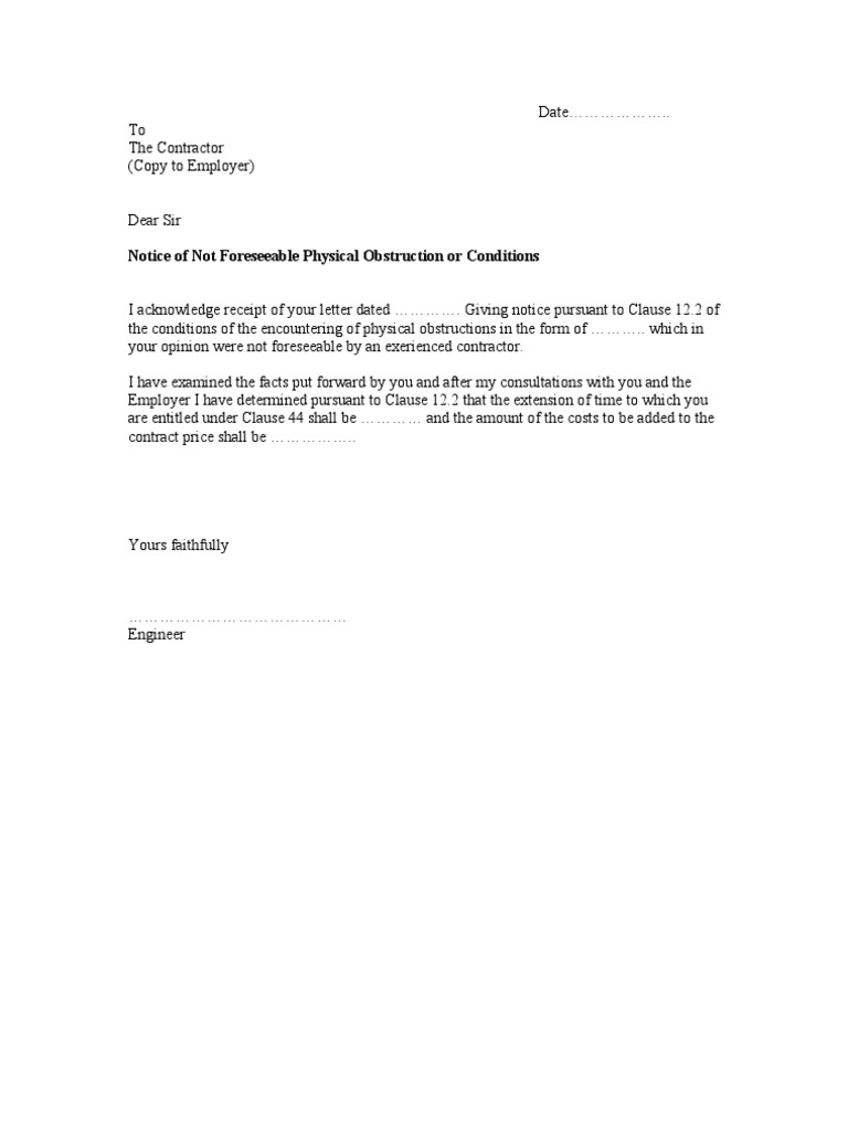 Notice of Physical Obstruction Determination | PDF | Law