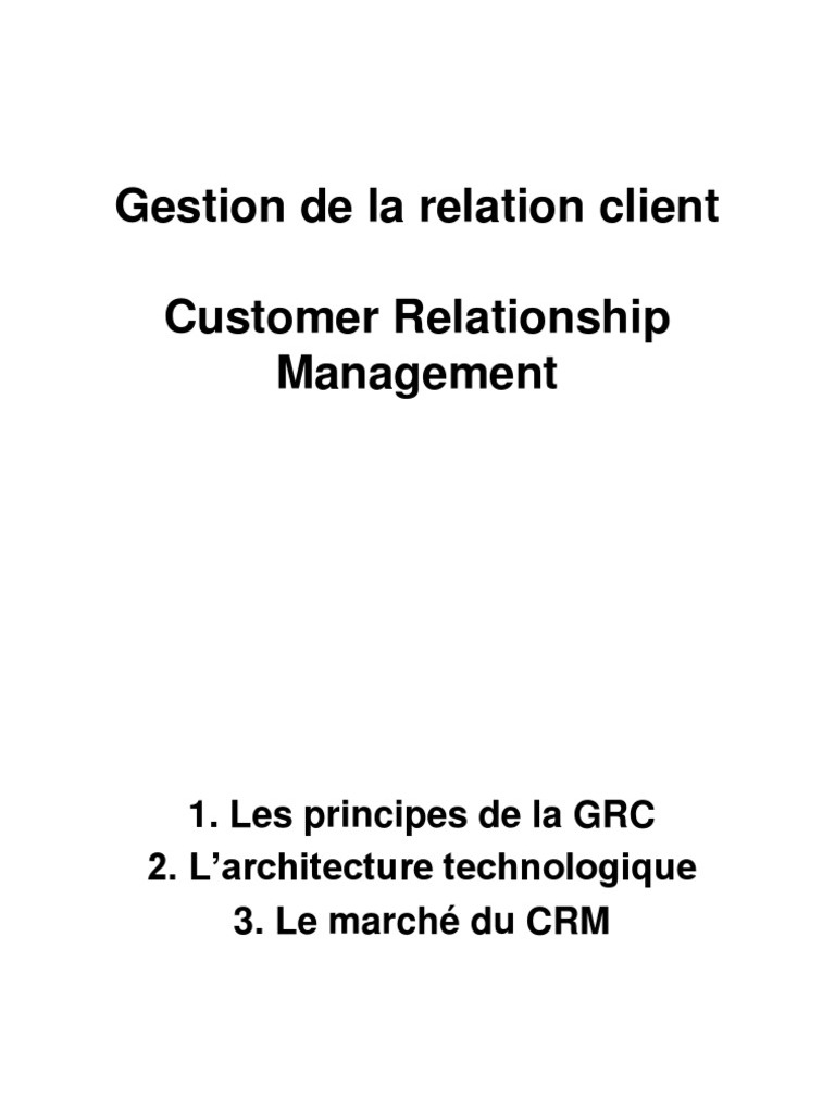 CRM2 | PDF | Affaires