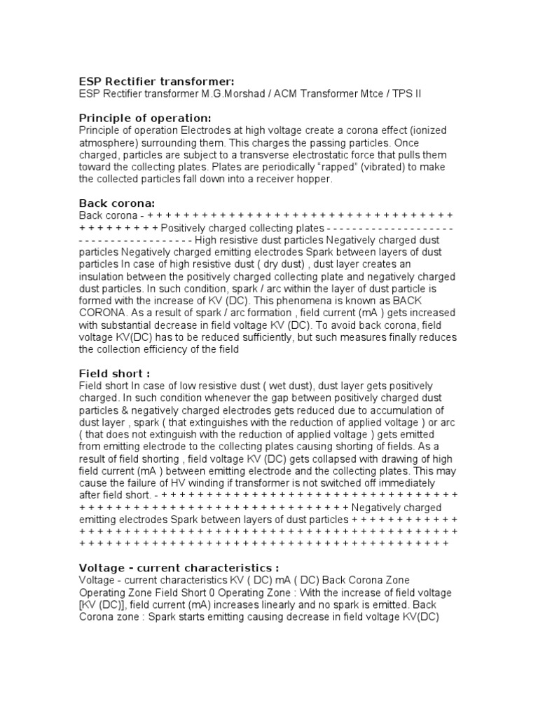 ESP Rectifier Transformer Guide | PDF | Transformer | Rectifier