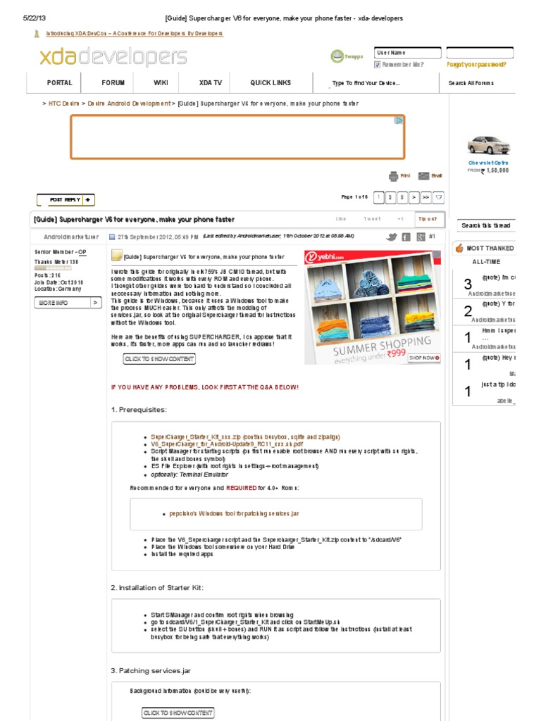 (Guide) Supercharger V6 For Everyone, Make Your Phone Faster - Xda-Developers | PDF | Android ...
