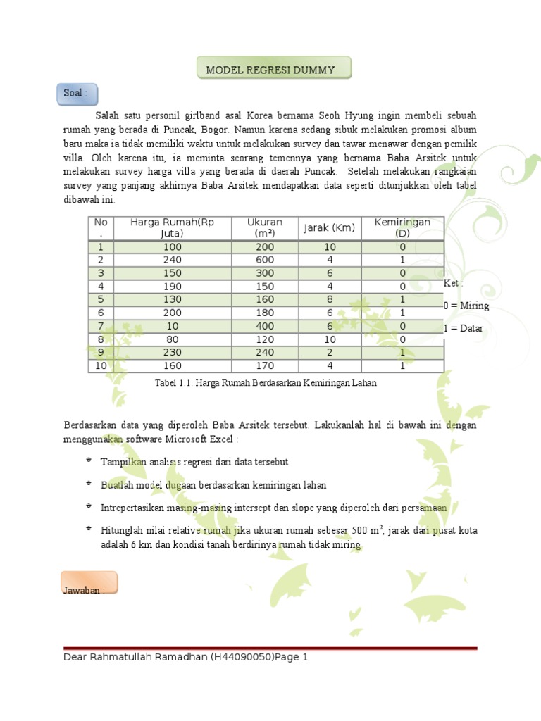 Model Regresi Dummy | PDF