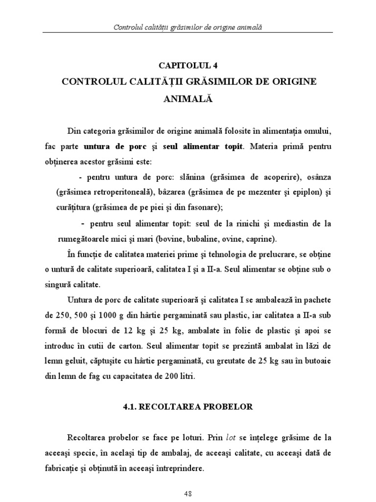 4 Control Grasimi | PDF