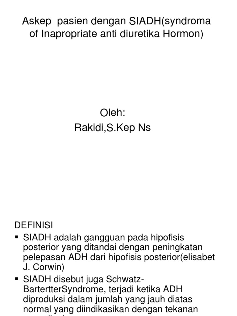Pengelolaan SIADH pada Pasien | PDF | Kesehatan Holistik