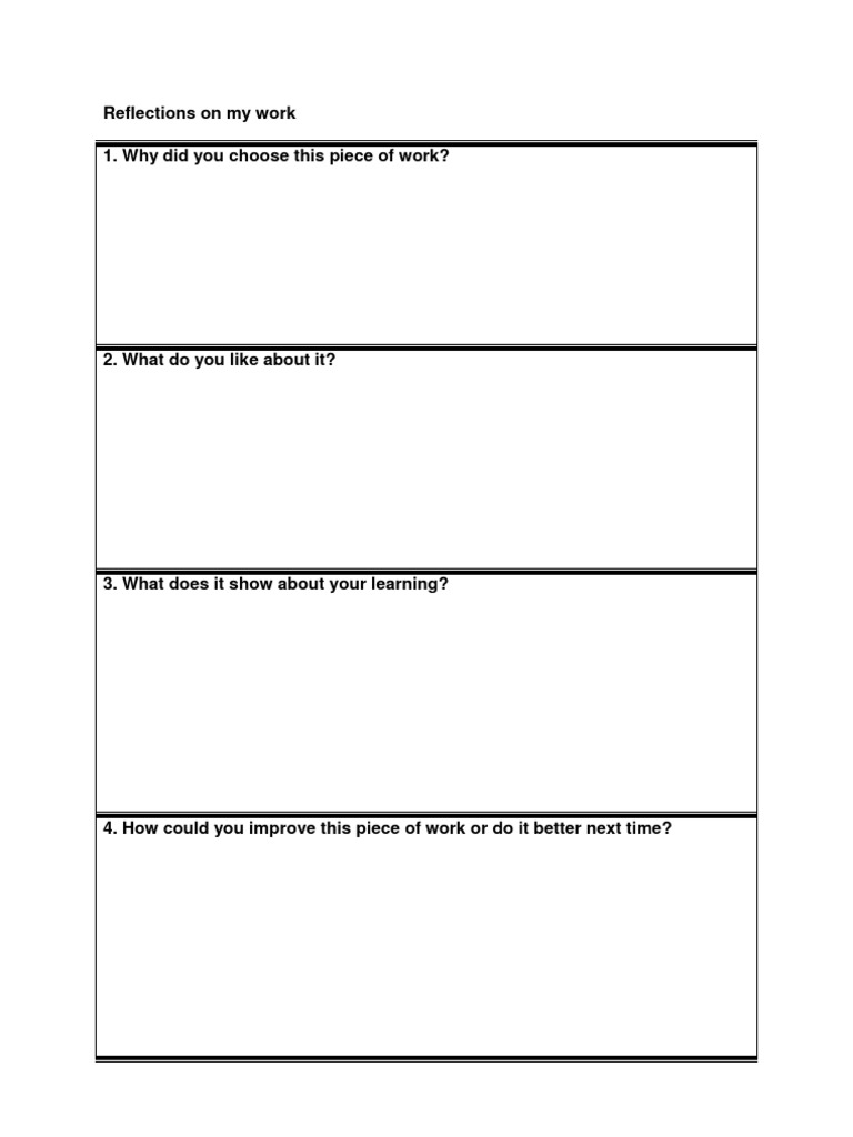 Personal Work Reflection Guide | PDF