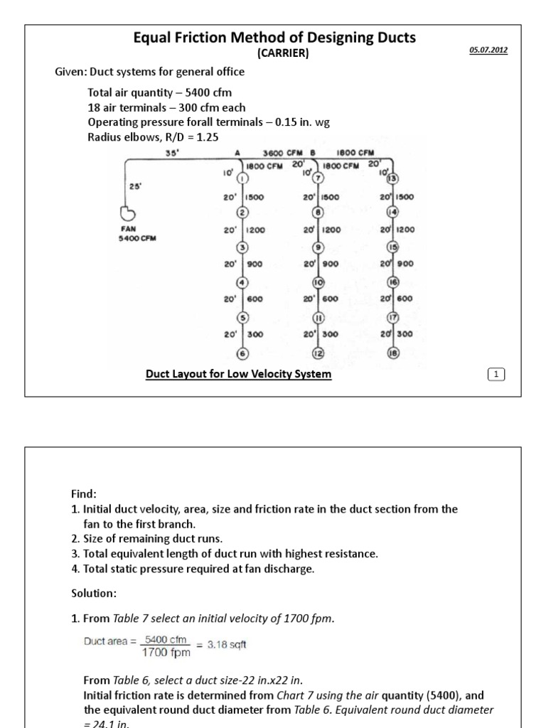 Equal Friction Duct Design Guide | PDF | Technology & Engineering