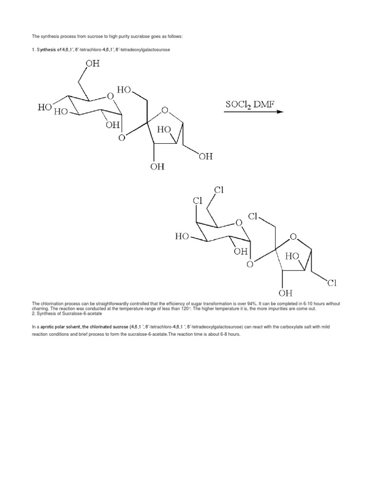 Sucralose Synthesis Process Overview | PDF