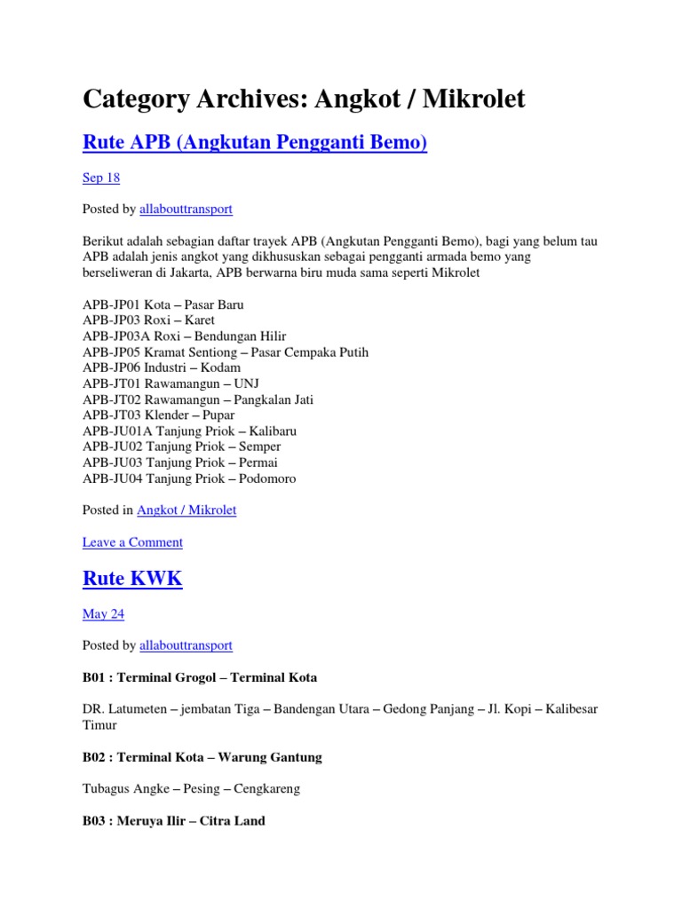 Rute Angkot | PDF