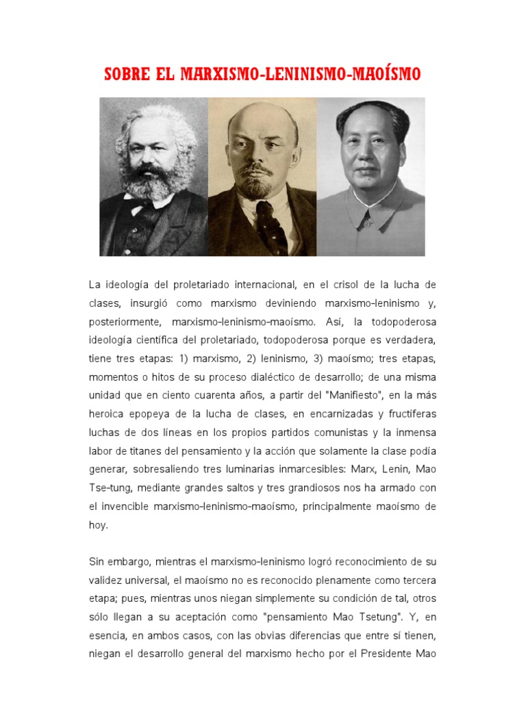 Sobre El Marxismo-Leninismo-Maoísmo | PDF