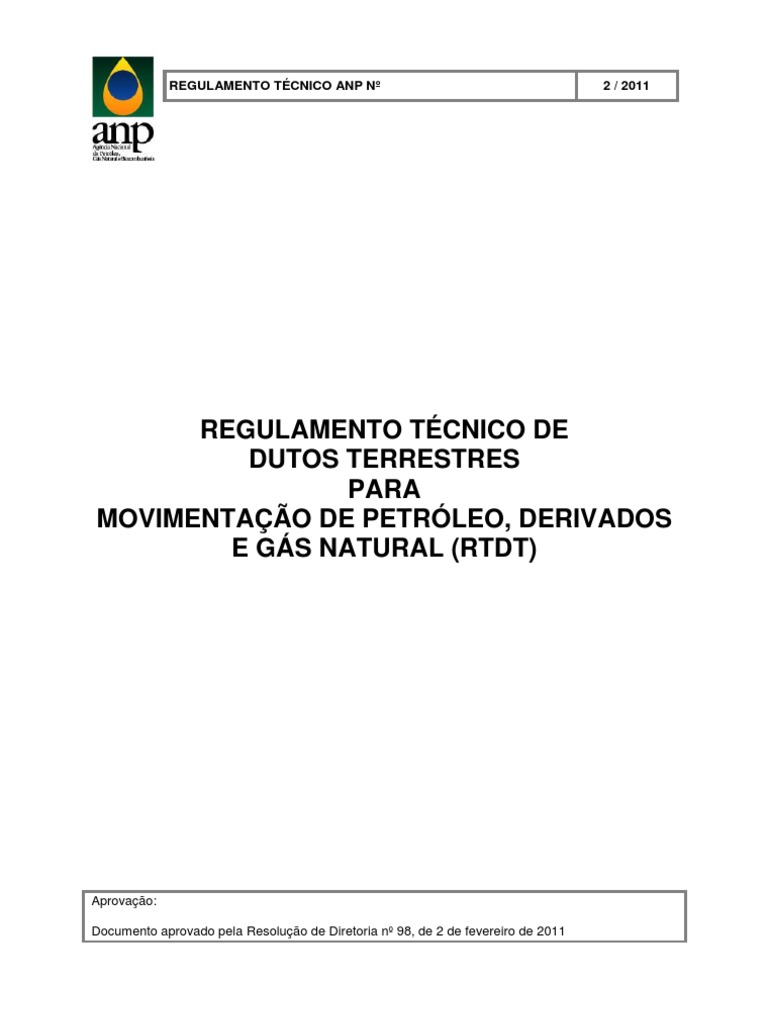 Regulamento técnico para dutos de petróleo e gás | PDF