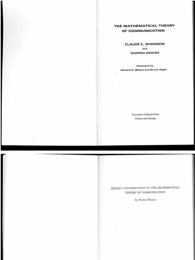 The Mathematical Theory of Communication | PDF