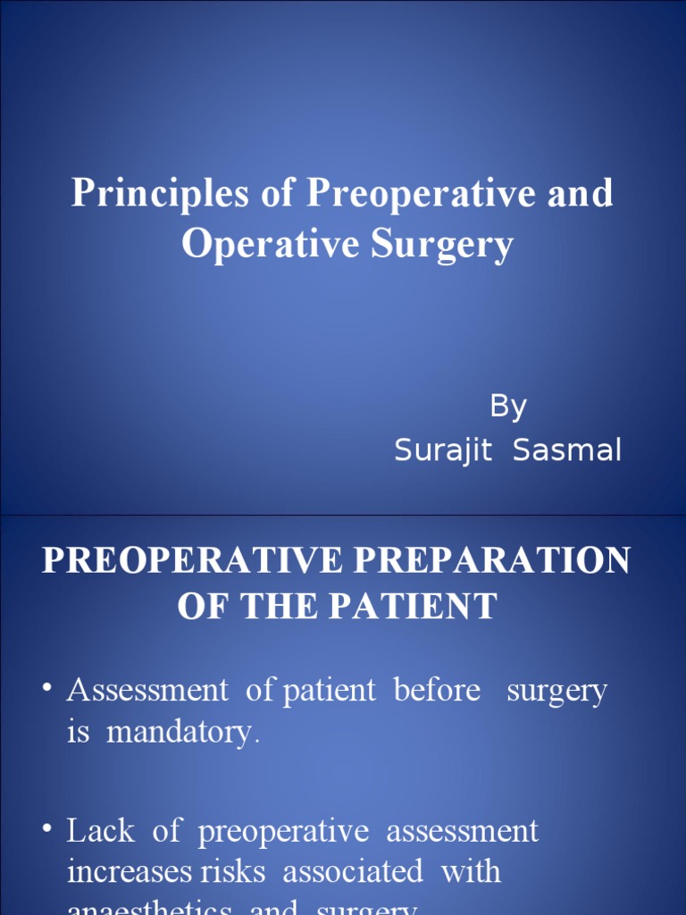 Principles of Preoperative and Operative Surgery | PDF | Glucocorticoid ...