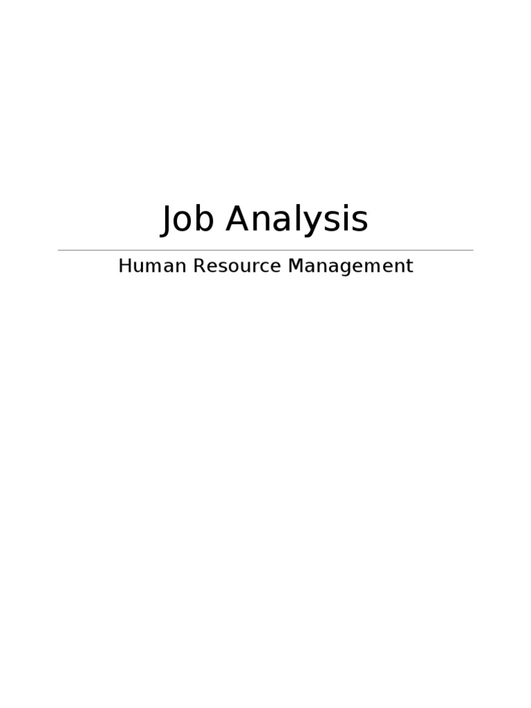 Comprehensive Job Analysis Guide | PDF | Employment | Questionnaire