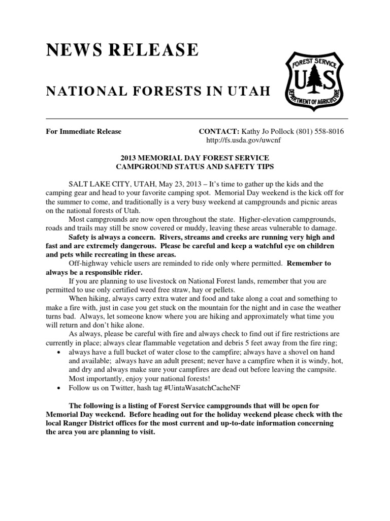 2013 Memorial DayRecreation Report | PDF | Outdoor Recreation | Transport