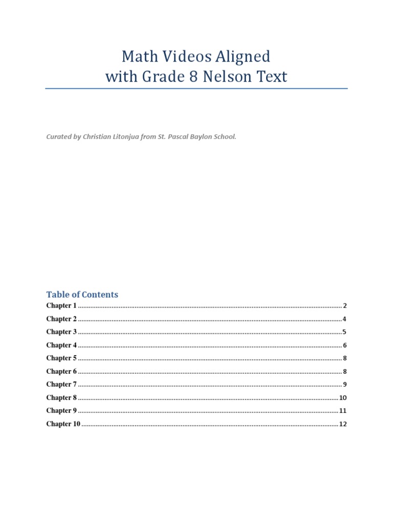 Math Videos - Nelson Grade 8 Textbook | PDF | Angle | Fraction ...